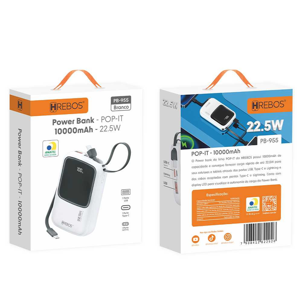 Power Bank - POP IT - 10.000mAh - Hrebos