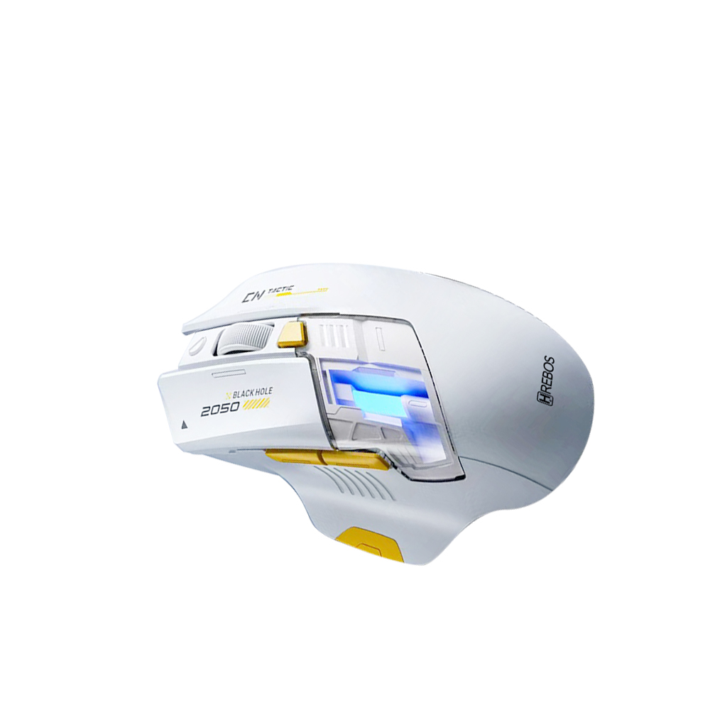 Hrebos Premium | Mouse GlideTrack 2400DPI - Branco - Hrebos